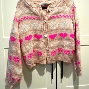 fobya | Sweaters | Fobya Heart Cardigan Sweater Sm | Poshmark